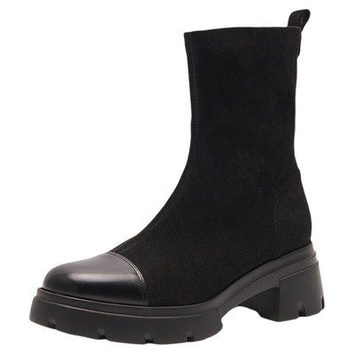 莱尔斯丹通勤圆头瘦瘦靴短靴女鞋