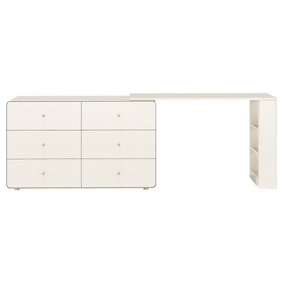 YDD露娜奶油风钢制梳妆台一体