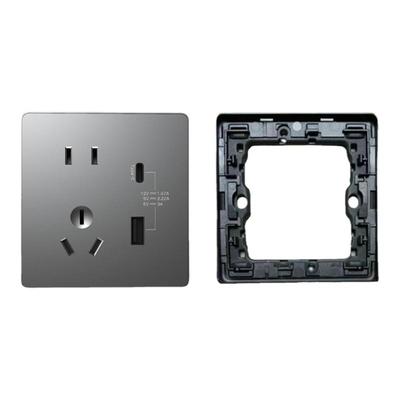 Nader/良信星空灰五孔开关插座