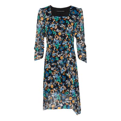 HPLY荷比俪夏季新款女碎花方领中长款法式连衣裙HRD23750010