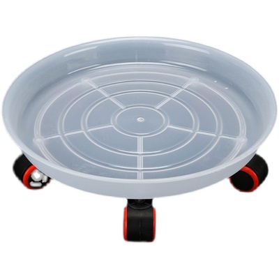 加厚树脂花盆托盘万向轮透明移动