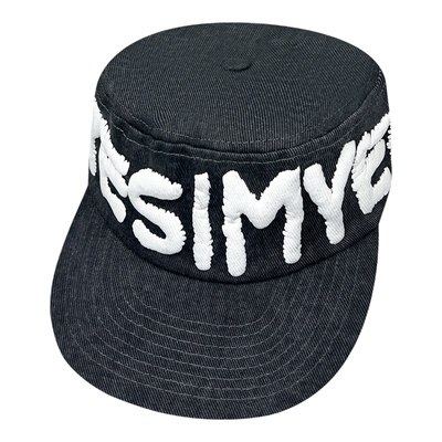 郑成灿同款迷彩立体字母平顶帽女