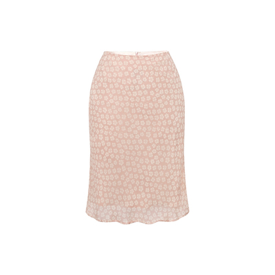 100人丝印花斜裁优雅包臀半身裙