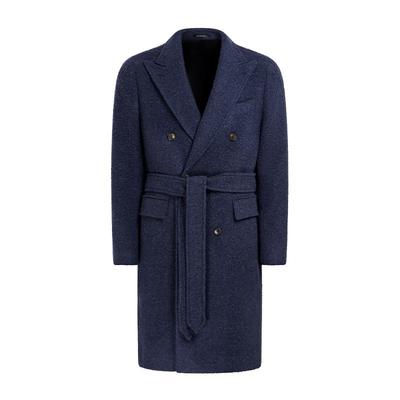 Suitsupply中蓝色羊驼毛混纺外套