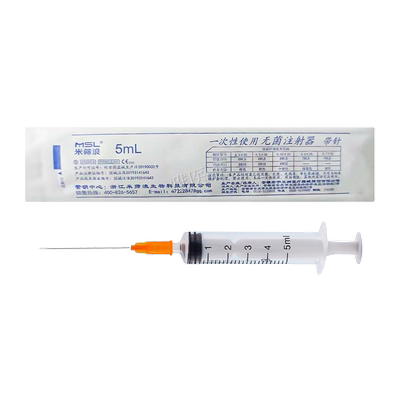 牙科口腔米筛浪一次性使用无菌注射器带针5ml 螺旋口1ml100支直口