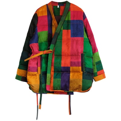 不蔓不枝文艺复古格纹香云纱