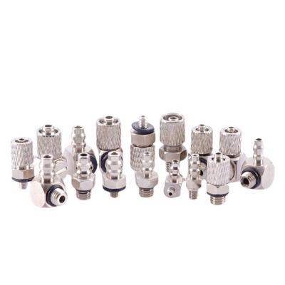 快拧锁紧直通弯头微型金属接头