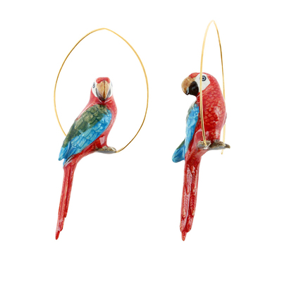 NACH彩色鹦鹉巨嘴鸟陶瓷大耳圈