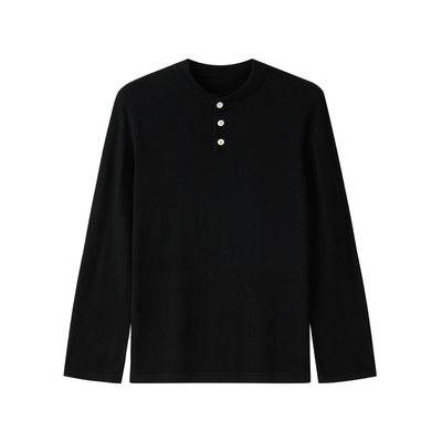 MIDASHAND排扣羊毛长袖T恤