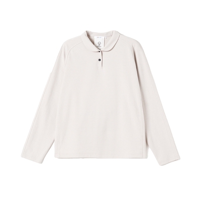 klee klee2026早春新款女装环保棉小翻领直身针织卫衣K0261HO01