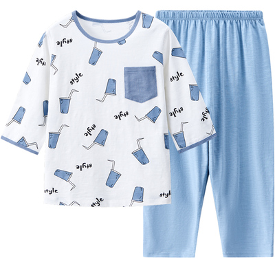 euv夏季纯棉中大童睡衣