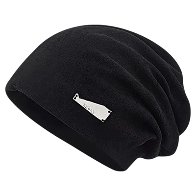 慵懒风！高级感黑色冷帽堆堆帽子