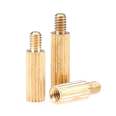 单头滚花铜柱安防监控铜柱