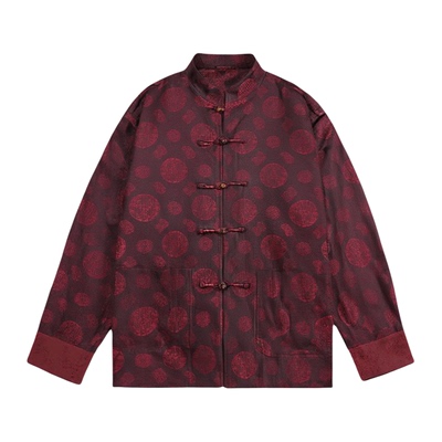 百福龙高档香云纱唐装外套中老年