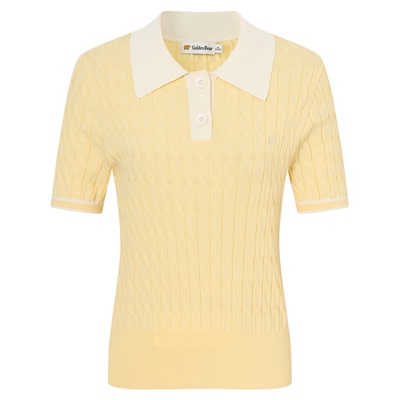 抗皱透气Polo领短袖针织衫