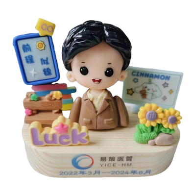 年会伴手礼入职周年纪念员工生日照片定制软陶小人偶石塑粘土手办