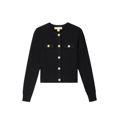 【2件折上折】MICHAEL KORS MK 女士圆领针织纽扣饰上衣