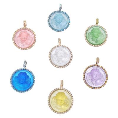 KF男女镀真金睡梦人吊坠多色精致