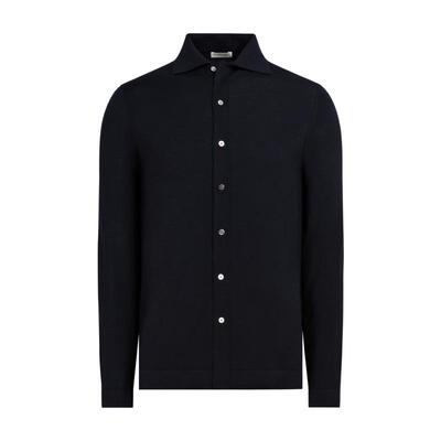 Suitsupply藏青色羊毛Polo开襟衫