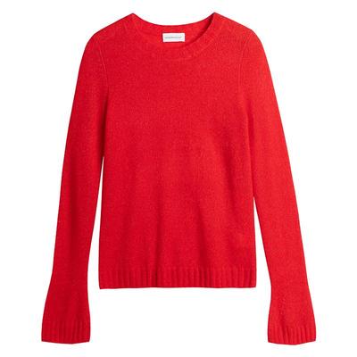 拉毛丝羊绒圆领针织打底衫