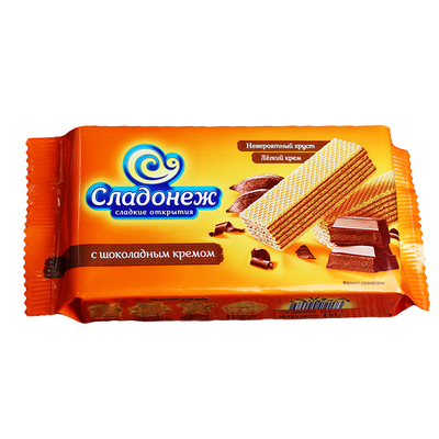 俄罗斯进口巧克力奶油威化瓦夫