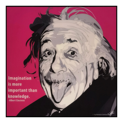 52*52cm科学家爱因斯坦现货挂画