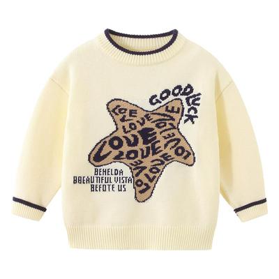 男童圆领卡通毛衣冬季保暖针织衫