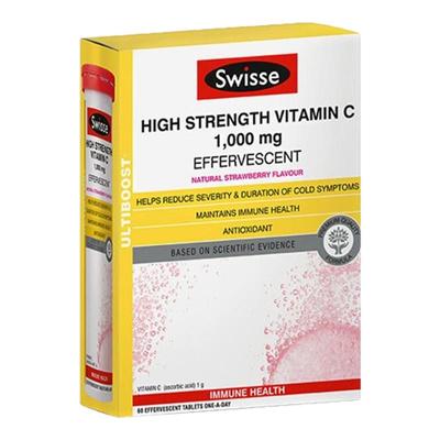 Swisse斯维诗高浓度维生素C泡腾片60片澳洲进口营养品提高免疫