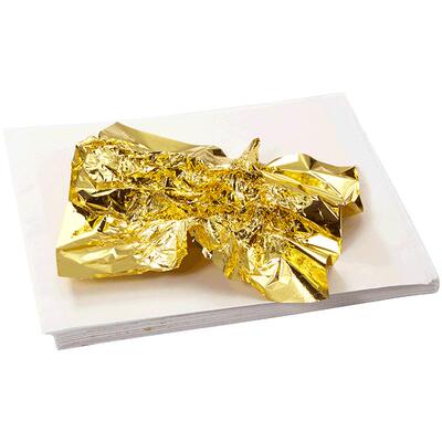 金线牌金箔 台湾金箔手抓金铂装修贴顶金箔墙纸抓皱K金14cm 100张