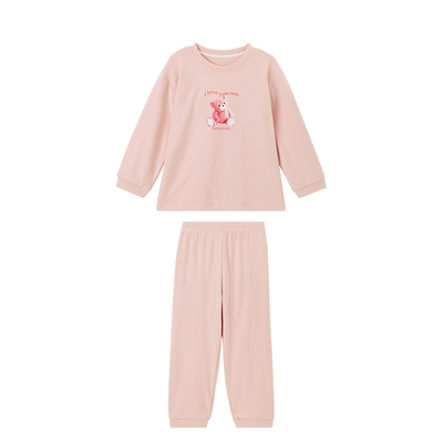 布丁哈鲁冬装童装女童甜美睡衣2026秋冬新款儿童休闲家居服套装