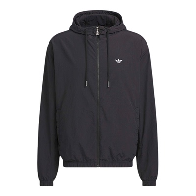 【自营】adidas阿迪达斯三叶草蓝色连帽外套男夹克防风服KT3035