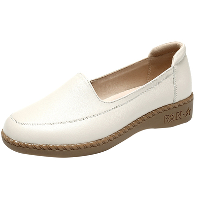 护士鞋女软底透气真皮白色皮鞋