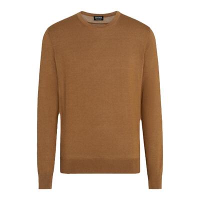 ZEGNA杰尼亚混深骆马红棕色毛衣