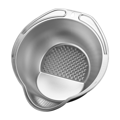 德国食品级不锈钢食品级洗菜盆沥水篮洗米筛淘米盆滤水篮漏筛漏筐