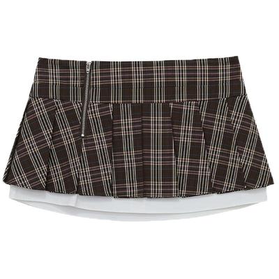 wmwm半裙设计感百褶迷你半裙时尚