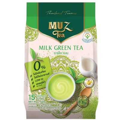 泰国 MUZ tea冲饮奶茶粉姜茶绿茶泰奶 速溶冲饮奶茶无人造奶油