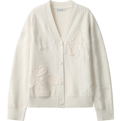 【播奥莱】播商场同款宽松气质针织开衫女秋新薄款毛衣BDR3UD1929