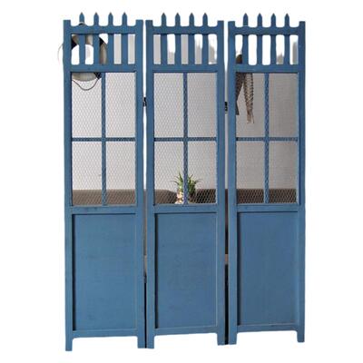 地中海实木复古花架屏风隔断装饰