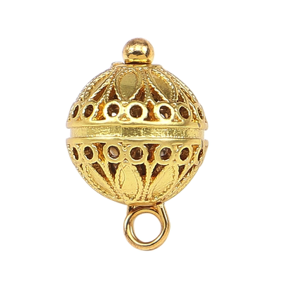 全铜古法镂空金属圆珠纽扣