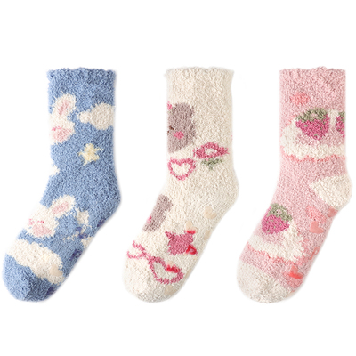 PRIMEET/派米保暖女珊瑚绒袜子