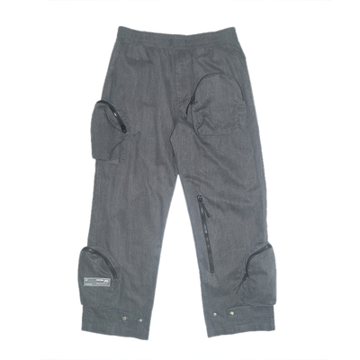 sfttr廓形立体多口袋做旧灰长裤