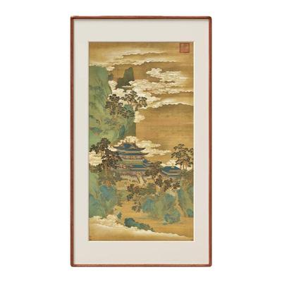 赵伯驹《仙山楼阁图》框画