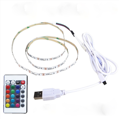 led彩色灯带三色跑马遥控灯条5v