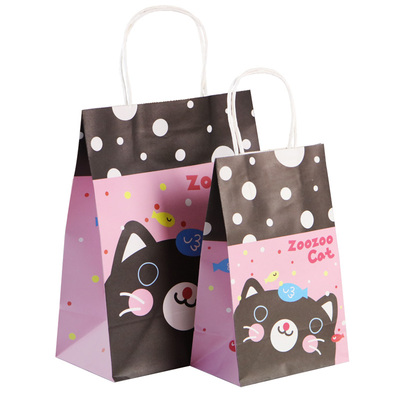 花色牛皮纸手提袋环保送礼圣诞袋