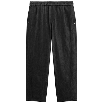 【商场同款】太平鸟男装 黑色直筒丝光面料休闲牛仔裤男B1HAG1146