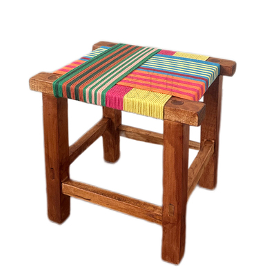 超好看的多巴胺撞色编织凳