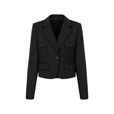 MARYLING黑色短款西装外套