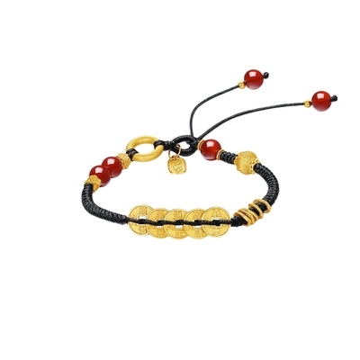 周六福五帝钱手绳女款