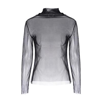 LYNEE【云雾】2026新款叠穿内搭上衣女半高领透视网纱长袖打底衫