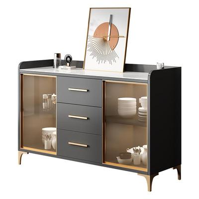 餐边柜轻奢极简玻璃门